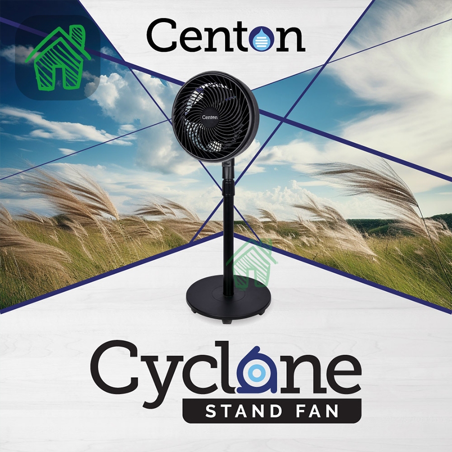 CENTON Powerful Turbo Adjustable Floor 5 Blades Stand Fan - Cyclone ...