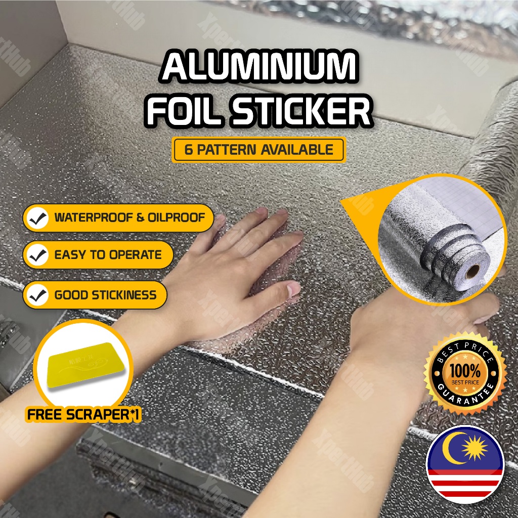 XpertHub 10M Aluminium Foil Kitchen Oilproof Wallpaper Waterproof ...