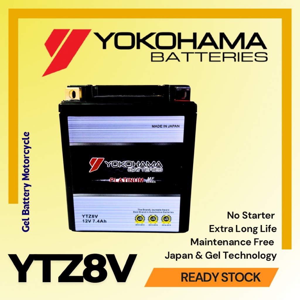 YTZ8V YTZ8 BATTERY YOKOHAMA MOTORCYCLE R 25 X-MAX 250 RFS150 KLX150 ...