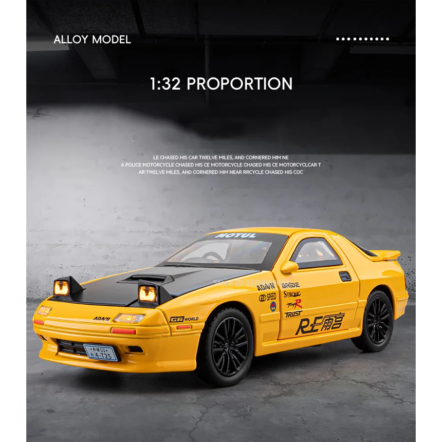 1:32 Mazda RX7 Alloy Pull-Back Vehicle Toy with Sound & Light Car ...