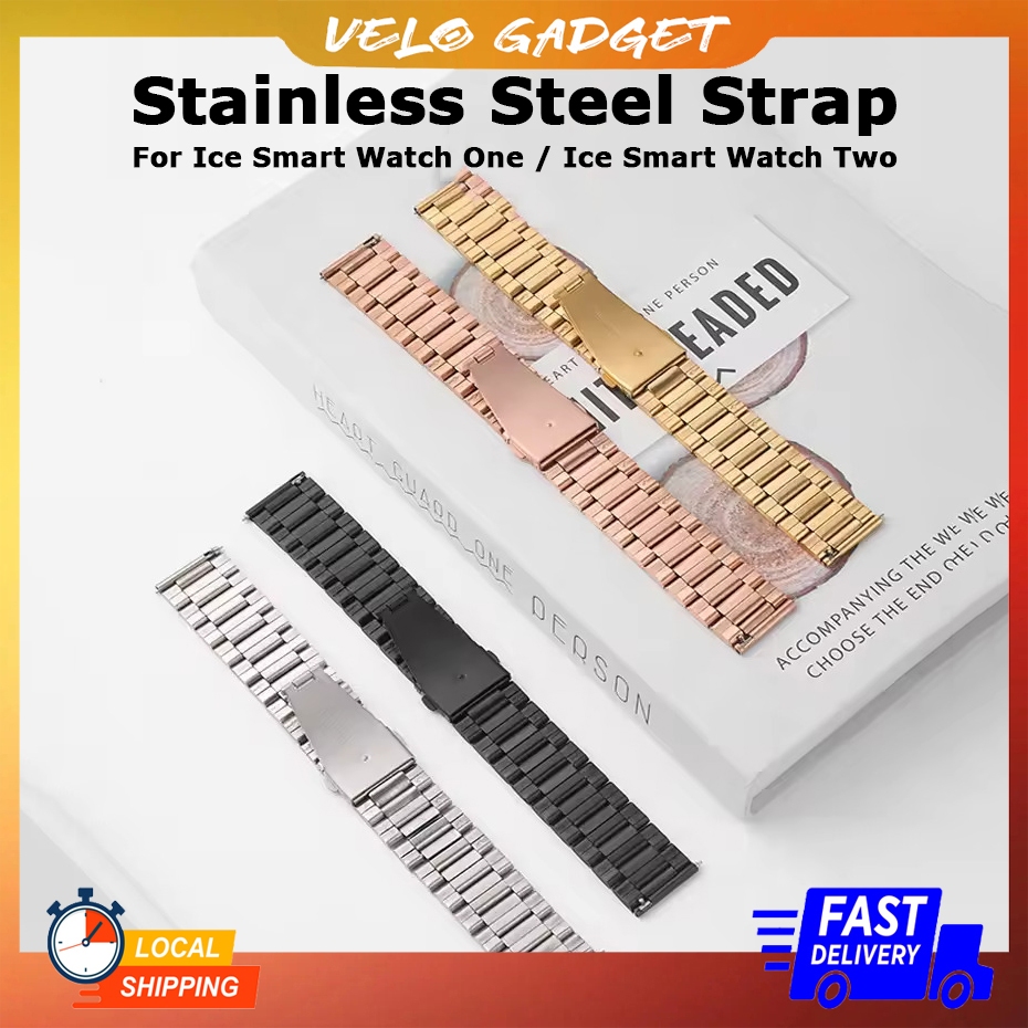 [Malaysia Stock] Stainless Steel Strap 20mm / 22mm For Ice Smart Watch ...