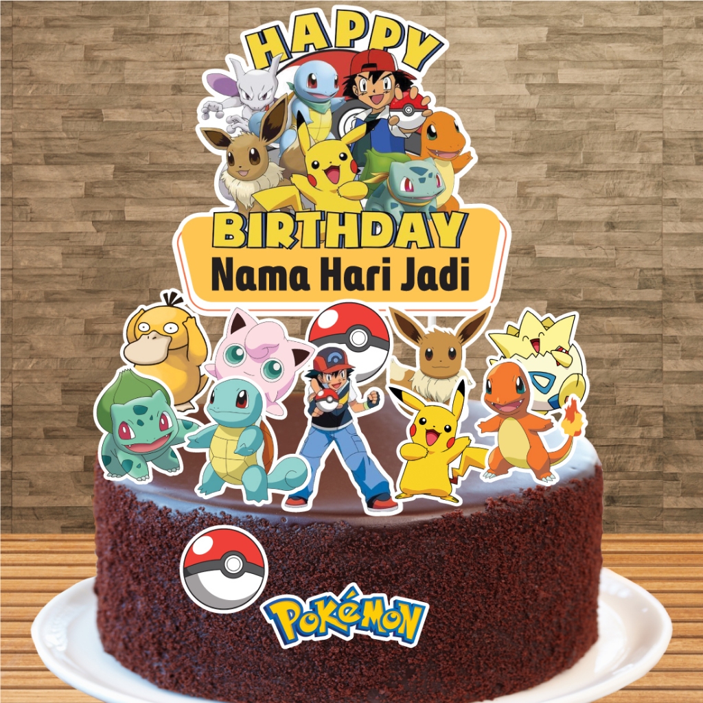 Pokemon Pikachu Cake Topper Cake Decoration Kek Hari Jadi Hiasan ...