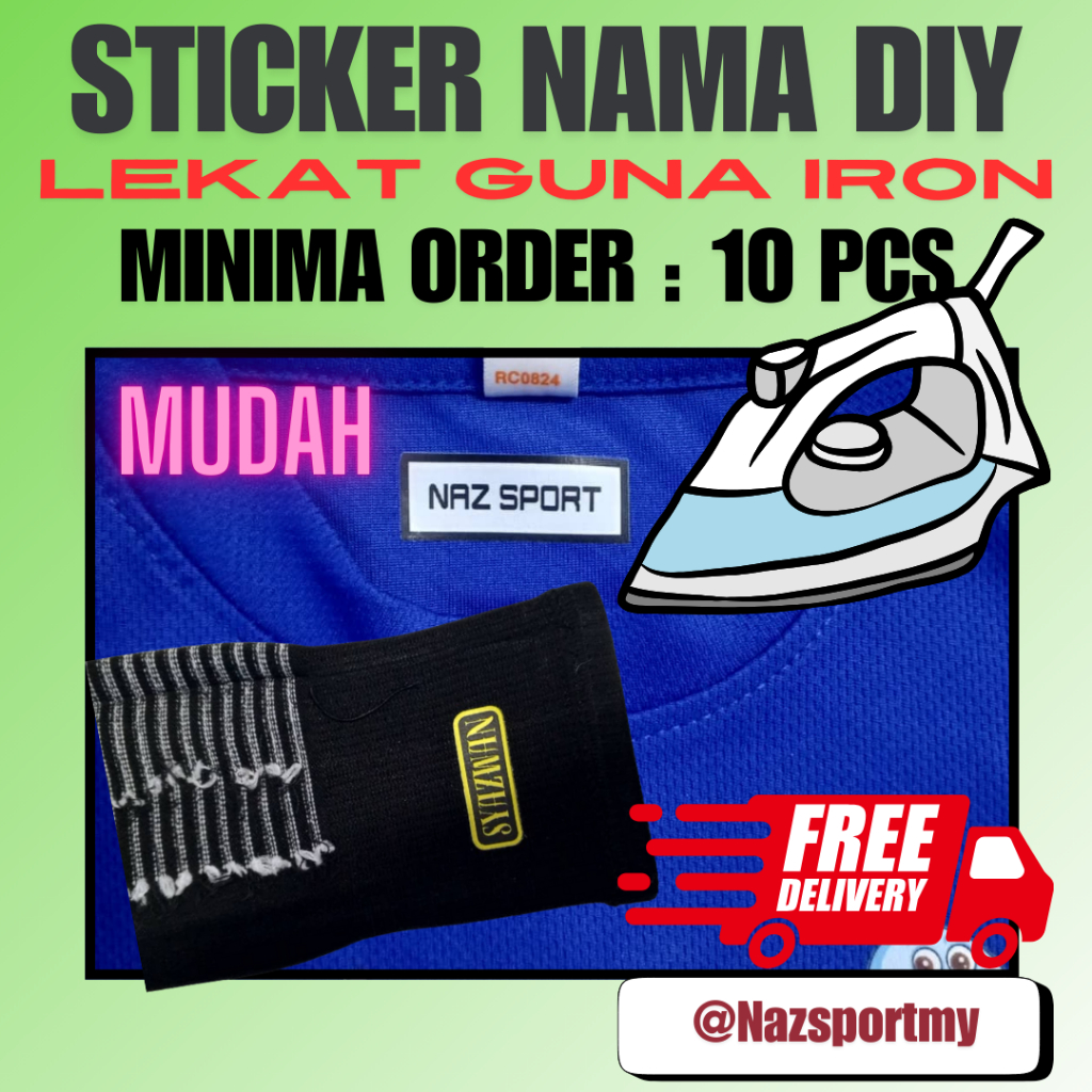 Sticker Iron Custom Stiker Stickers Nama Baju On patch Printing DTF ...