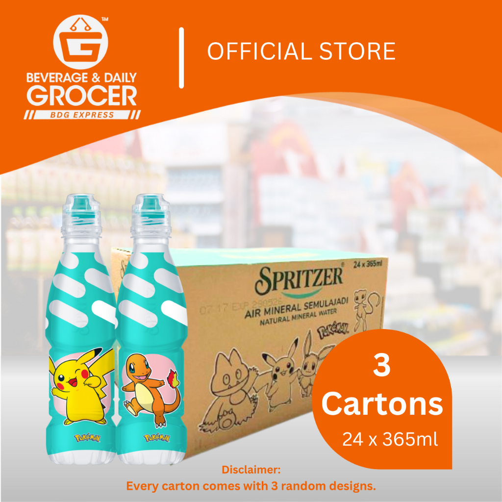 Pokemon Design Spritzer Mineral Water Kids Bottle 3 Carton | Shopee ...