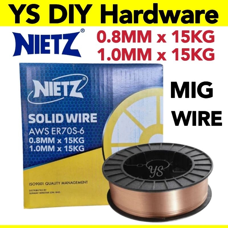 NIETZ 0.8MM x 15KG or 1.0MM x 15KG CO2 MIG Wire (RECOMMENDED) | Shopee ...