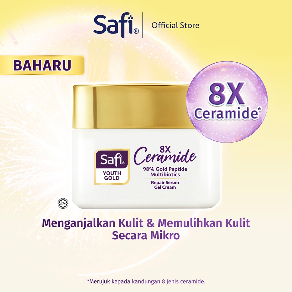 SAFI Youth Gold 8X Ceramide Repair Serum Gel Cream 45g | Moisturiser ...