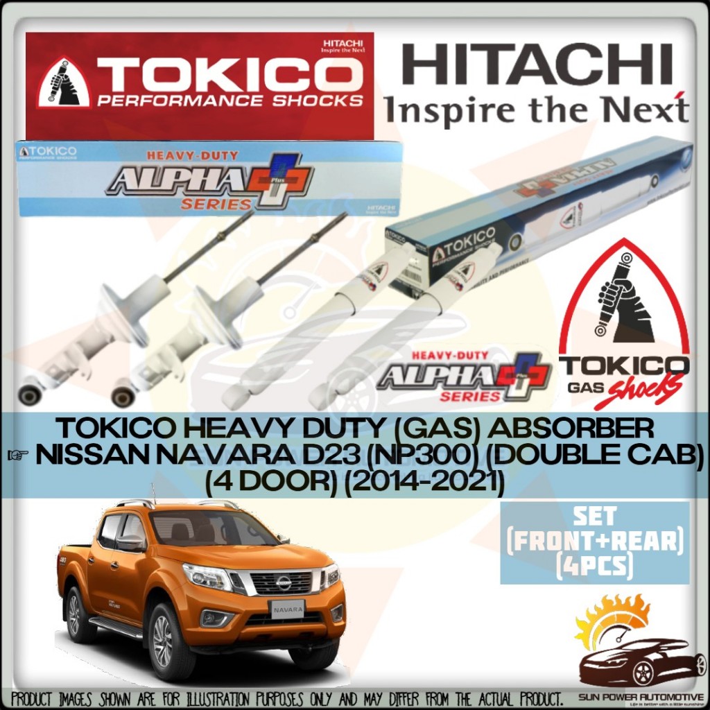 TOKICO TKC ALPHA PLUS HEAVY DUTY Nissan Navara D23 NP300 2014-2021 Gas Shock Absorber FRONT REAR ...