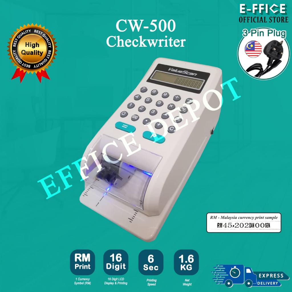 Effice Depot - CW-500 & CW-500M CHECK WRITER / CW500 & CW500M CHEQUE ...