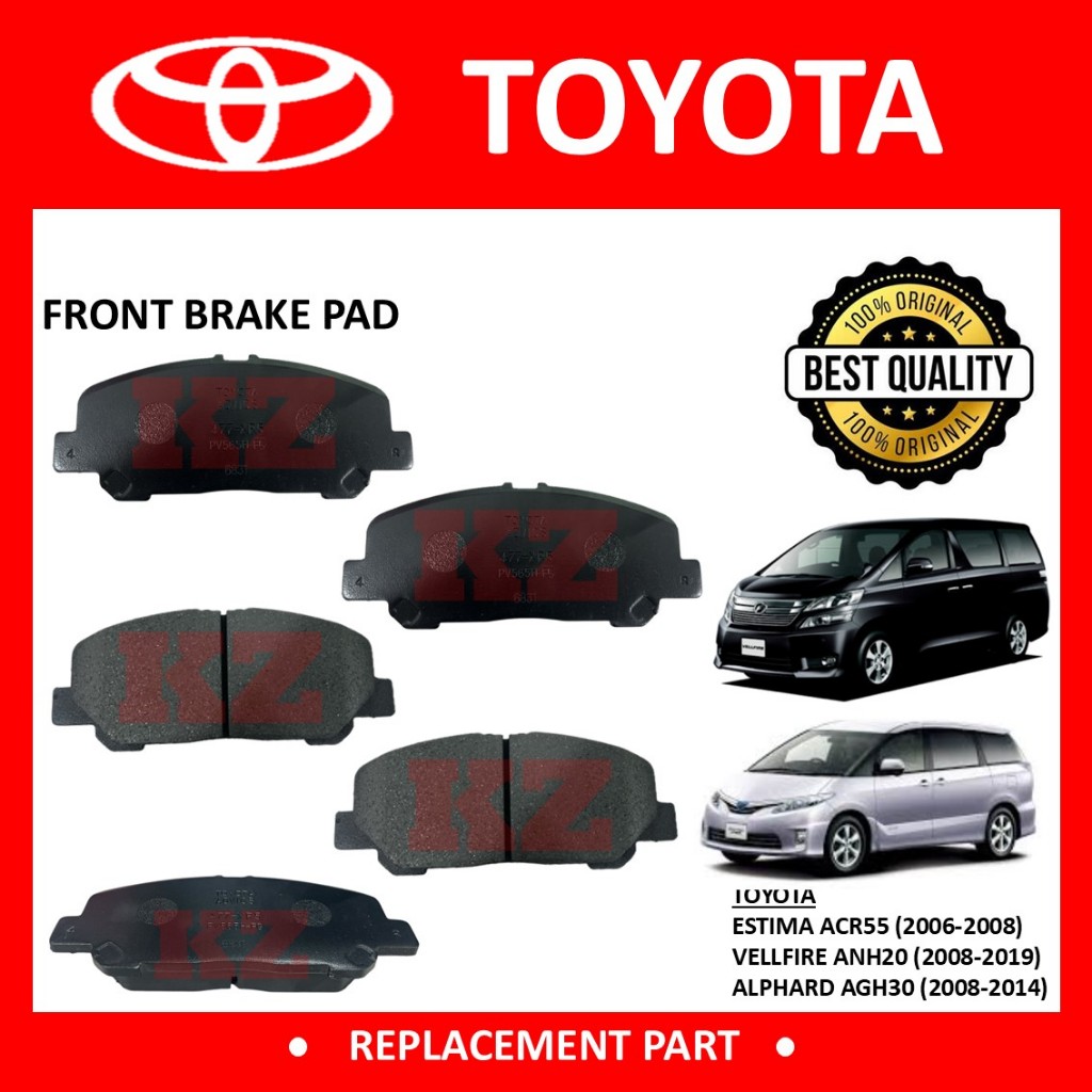 TOYOTA ESTIMA ACR50 ALPHARD VELLFIRE AGH30 ANH20 FRONT BRAKE PADS 1 SET ...