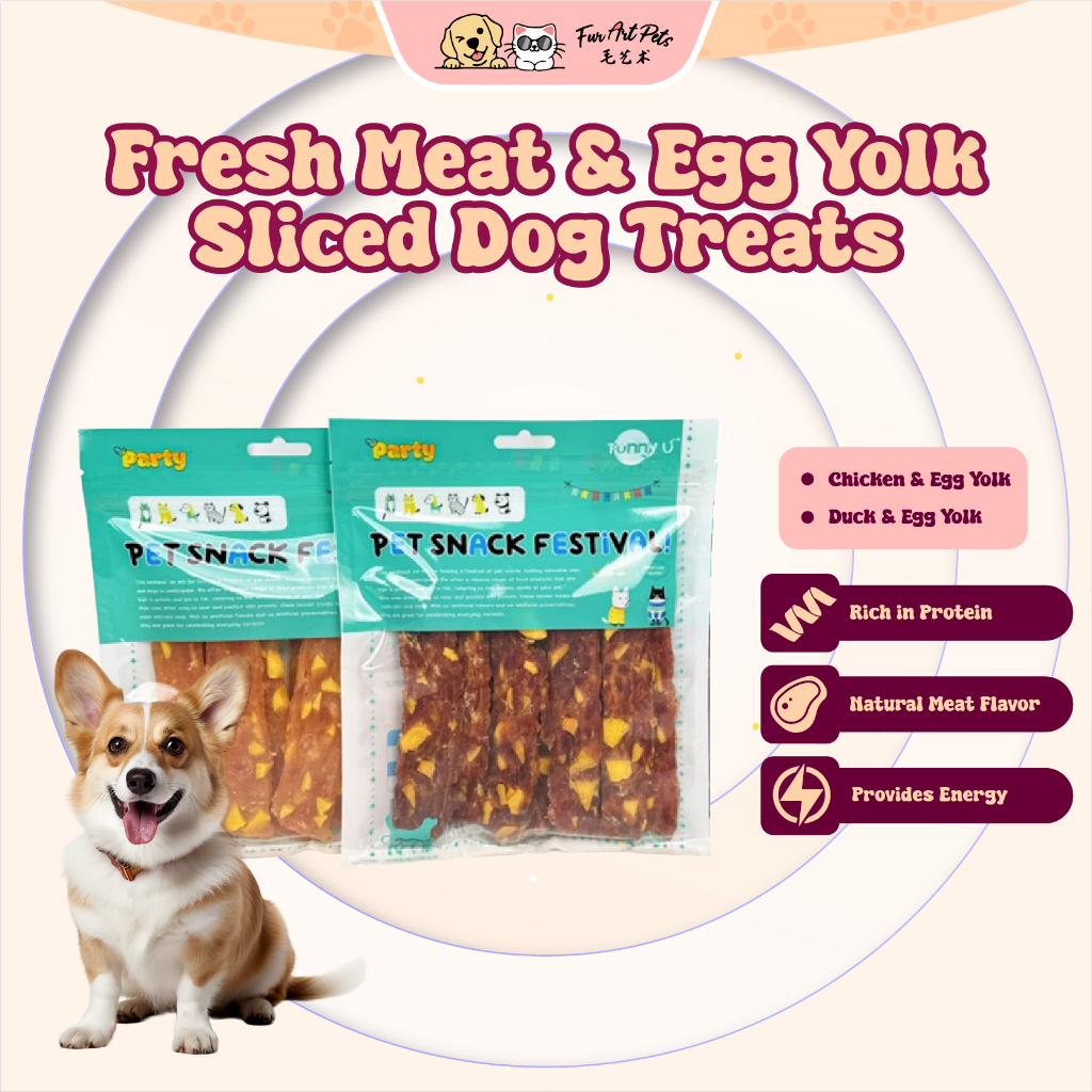 Fresh Meat and Egg Yolk Granules Nutritional Sliced Dog Treats 150g ...