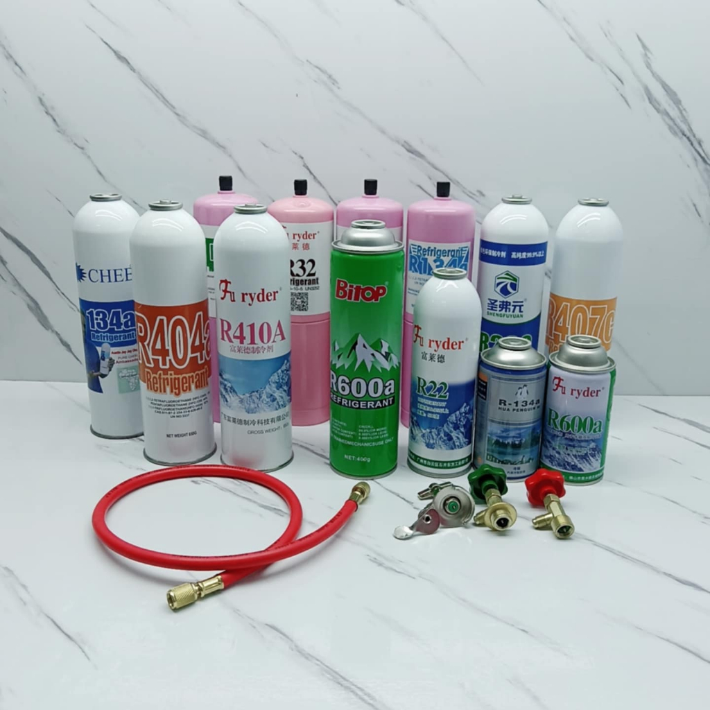 R22 R410 R32 R134 R600 R290 R404 R407 refrigerant GAS bottle refill top up Aircond Fridge ...