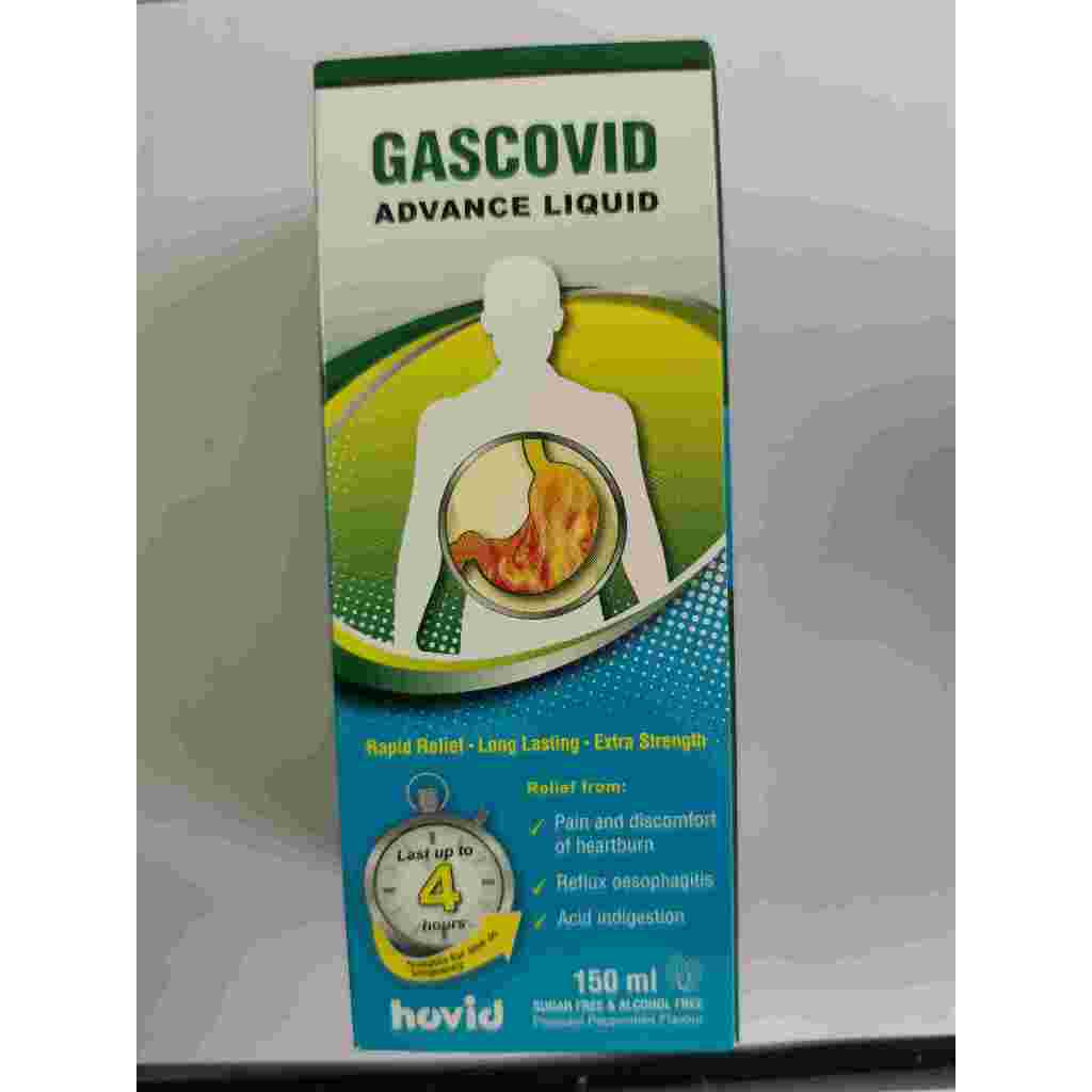 GASCOVID ADVANCE LIQUID SUSPENSION 150ML PEPPERMINT FLAVOUR HEARTBURN ...