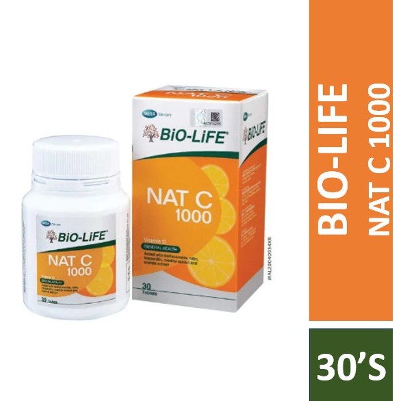 MEGA BIO-LIFE NAT C 1000 VITAMIN C 30TABLETS ( EXP 10/06/2025 ...