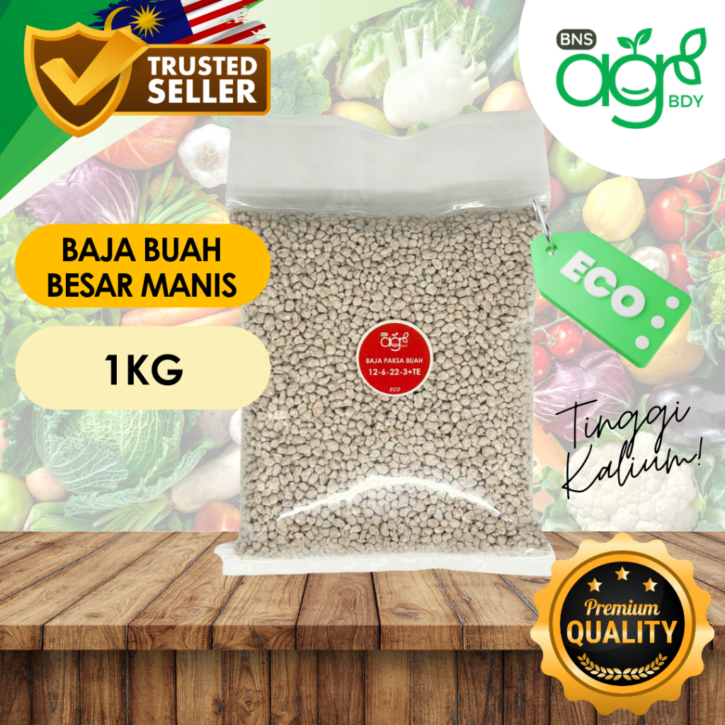 [1kg] AgroBuddy Super Baja Buah Besar Manis NPK 12.6.22.3 Murah ...