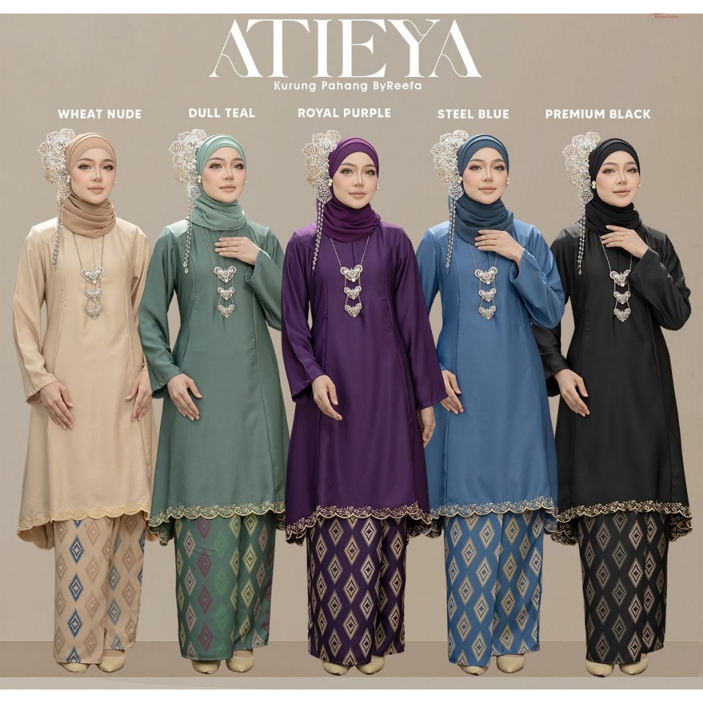 ByReefa | Kurung Pahang ATIEYA | Material Sutera Dobby | Sulam Biku | Kain Lipat Batik | Shopee ...