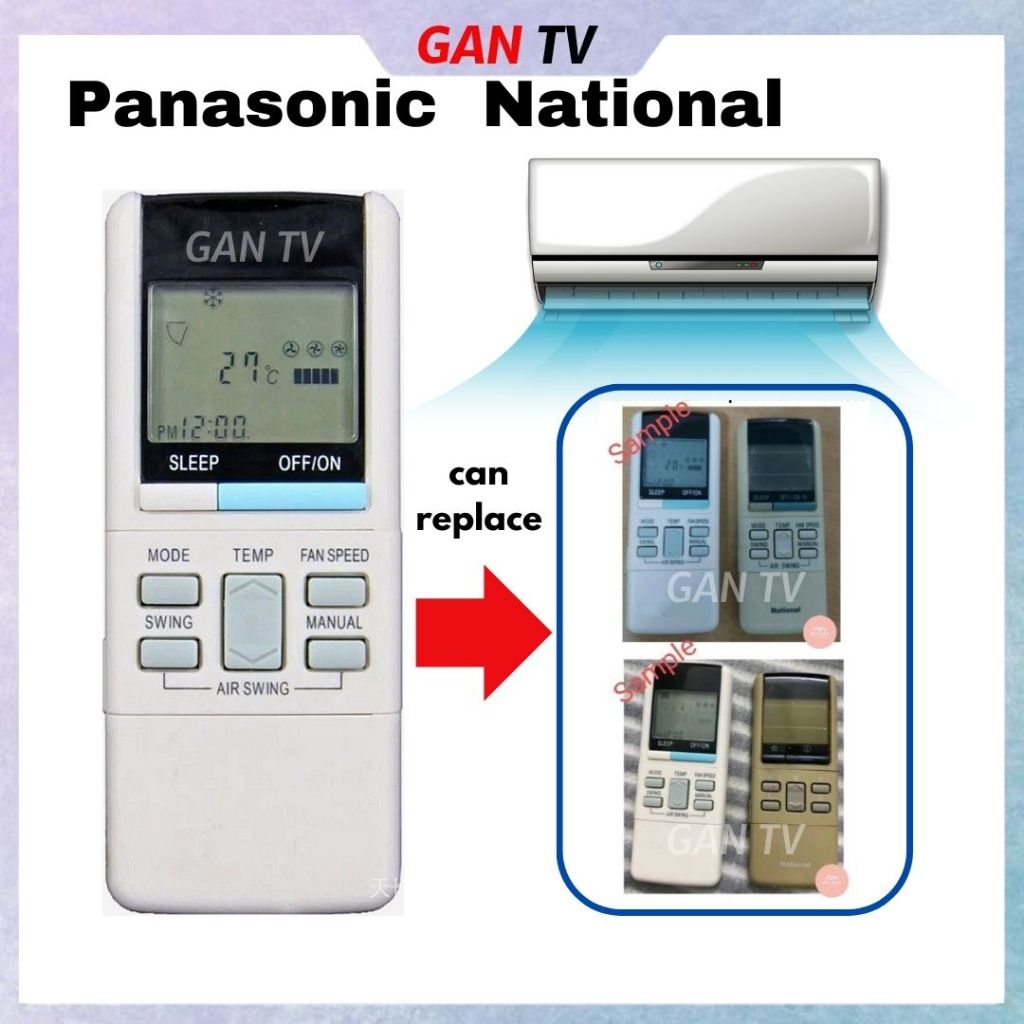 National Panasonic Air Cond Conditioner Aircond Remote Control A75C598 ...