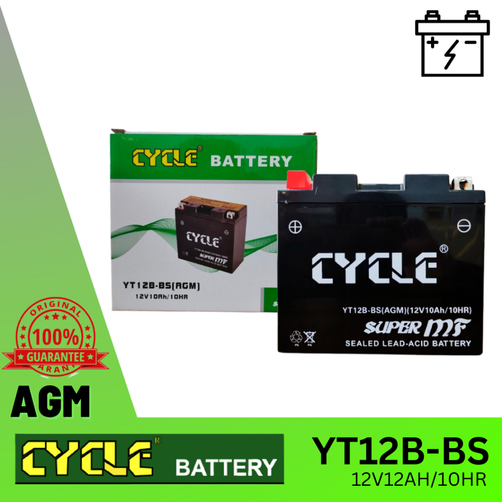 CYCLE YT12B-BS AGM BATTERY YAMAHA FZ6 XJ6 VMAX / KAWASAKI ZX1000 ZX10R ...