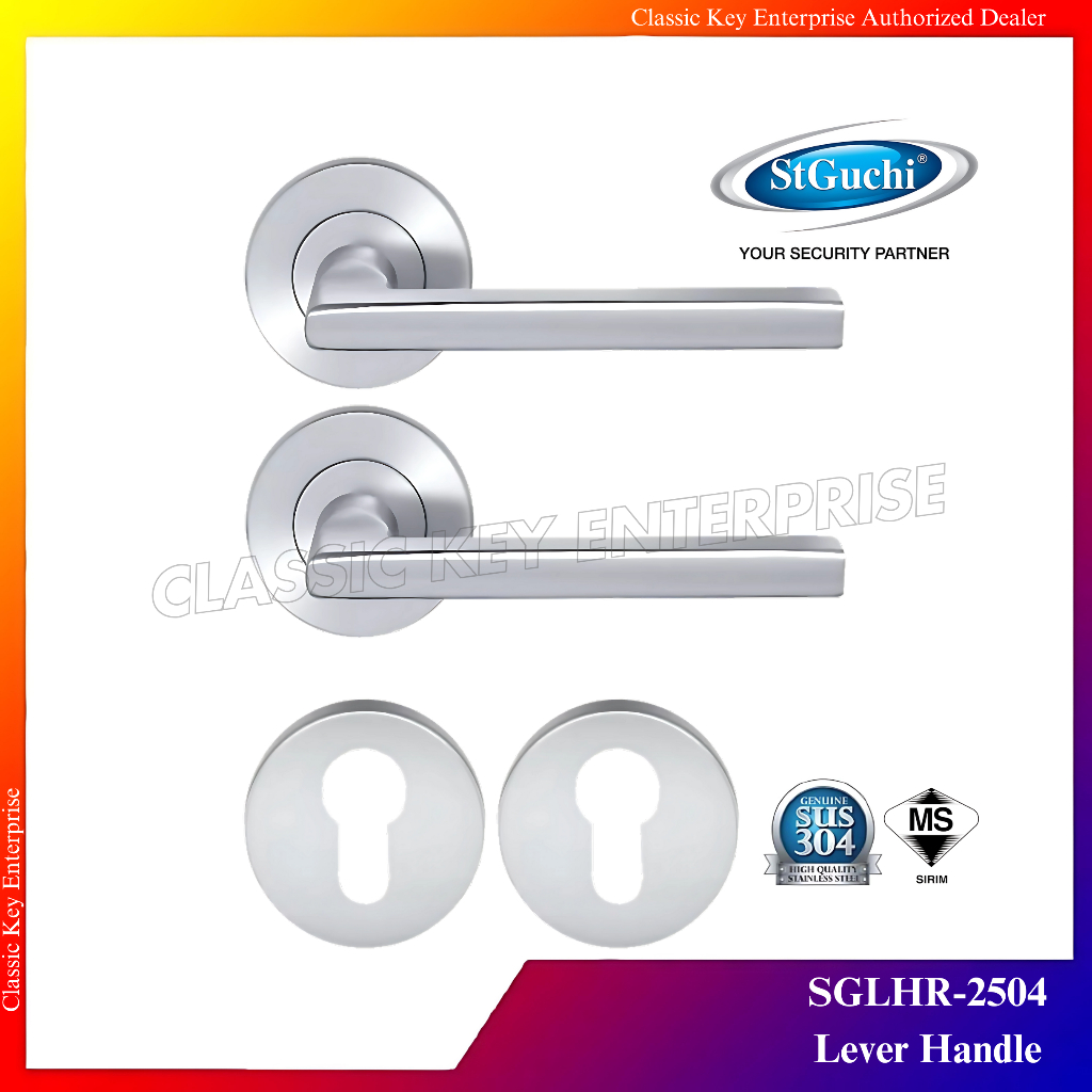 St Guchi Lever Handle Mortise model SGLHR-2504 Stainless Steel SUS304 ...