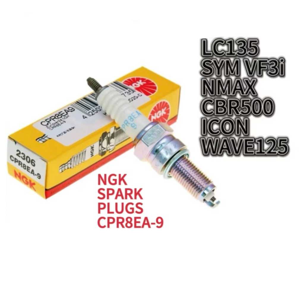 (ADD) NGK CPR8EA-9 CPR8 SPARK PLUG LC135 SYM VF3i ICON NMAX CBR500RR WAVE125 | Shopee Malaysia