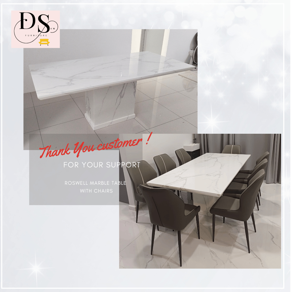 READY STOK ROSWELL Marble Table Only / Meja Marble Sahaja | Shopee Malaysia