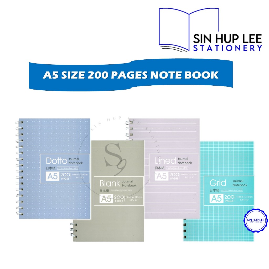 Masterprint A5 Siz Notebook Handwriting Line / Square Grid / Blank ...