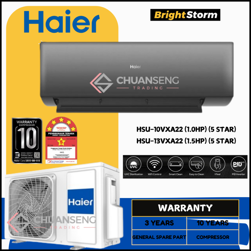 HAIER VXA R32 Air-Conditioner Inverter Series (1.0HP/1.5HP) | Shopee ...