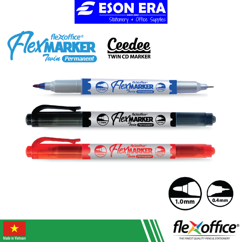 Flexoffice Flexmarker Twin Tip Permanent Marker FO-PM07 | Shopee Malaysia