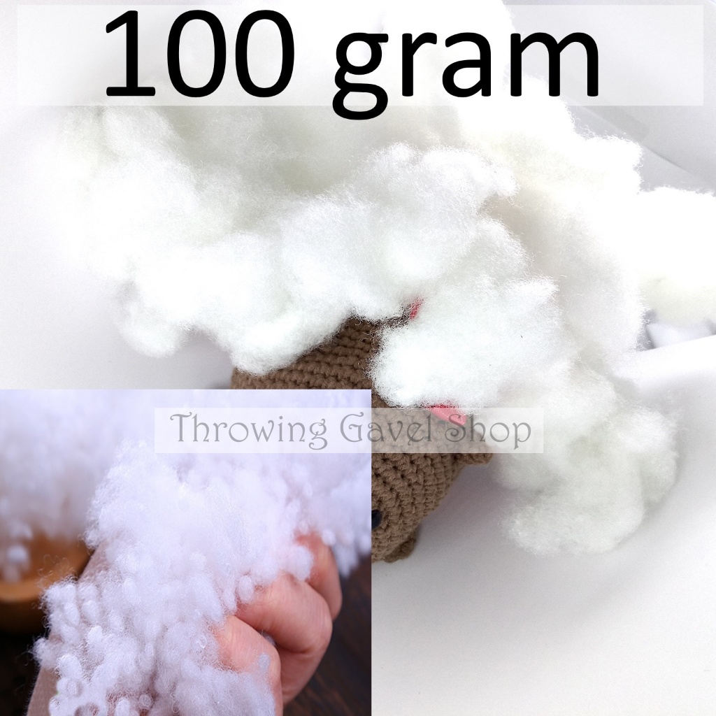 100 gram - Bounce Back/ Pearl Fiber Cotton Filling Polyester# Kapas ...
