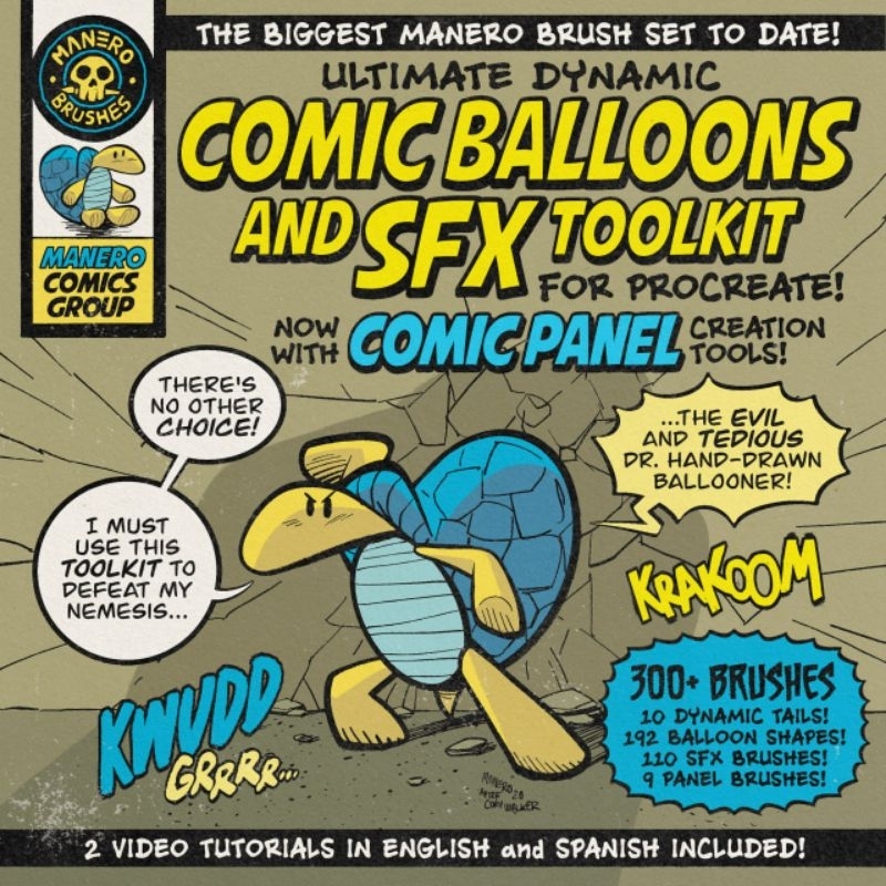 Ultimate Dynamic Comic Panel, Comic Balloons and SFX Toolkit Procreate ...
