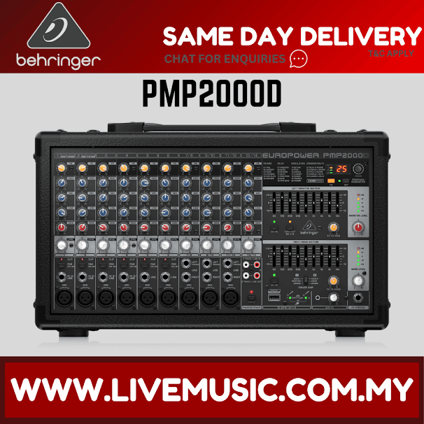 Behringer PMP2000D 14-channel 2000-Watt Powered Mixer ( PMP-2000D / PMP ...