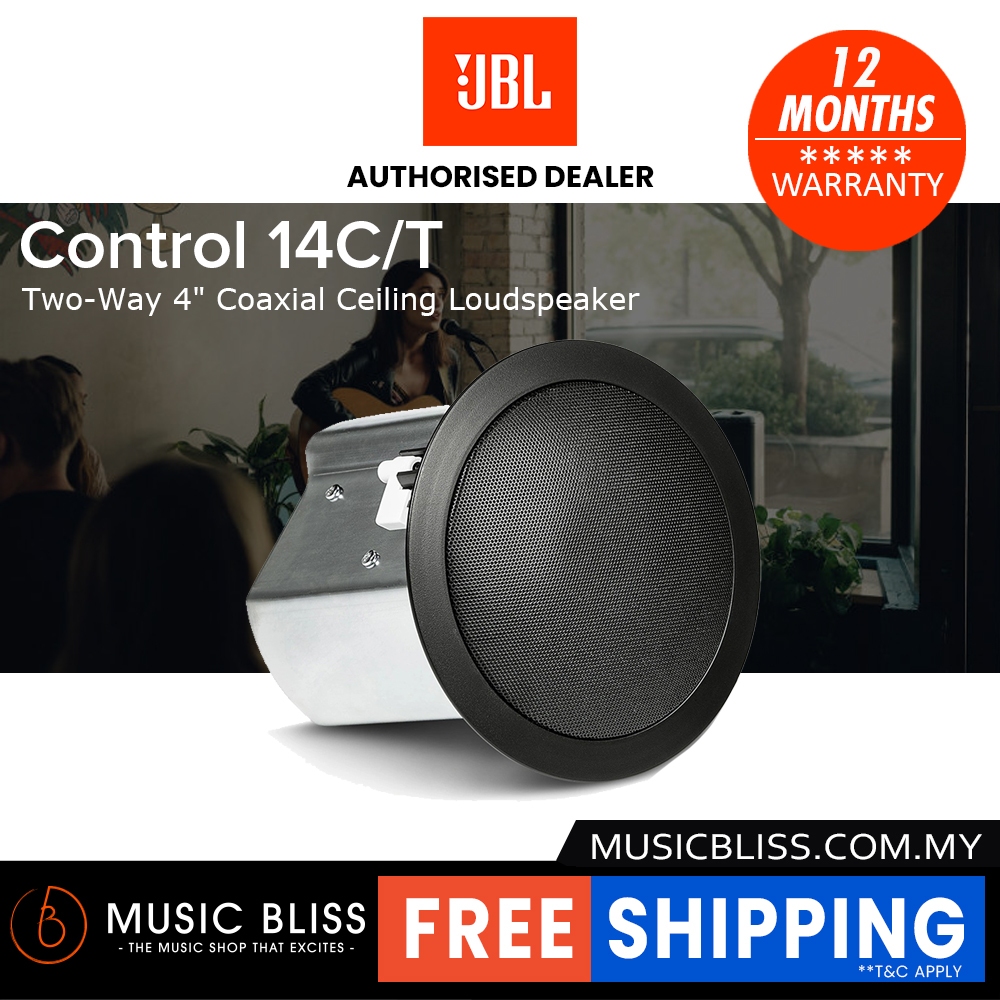 JBL Control 14C/T Two-Way 4 inch Coaxial Ceiling Loudspeaker - Black ...