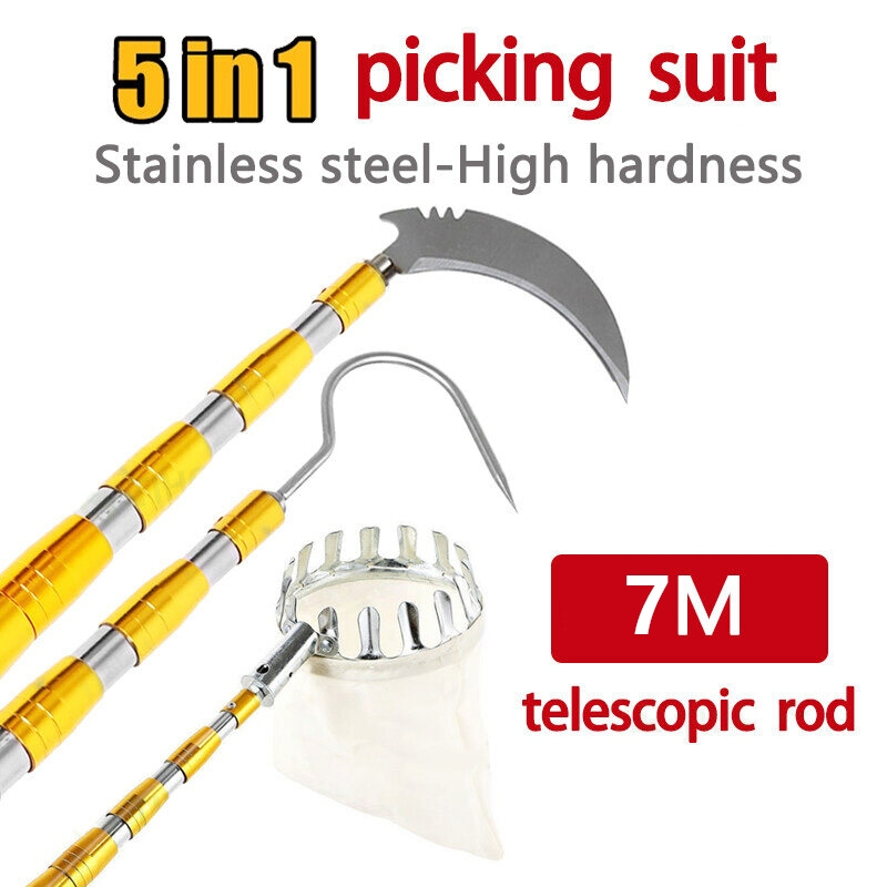 6/7 Meter Telescopic Fruit Picker High Pruning Branch Shear Saw Tree ...