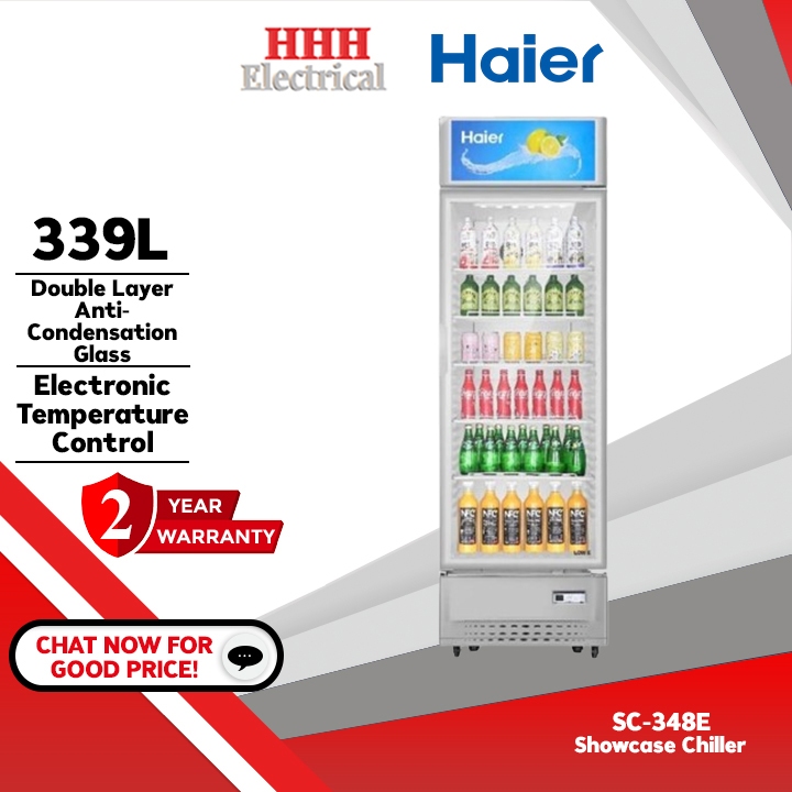 Haier 339L Showcase Chiller SC-348E with Double Layer Anti-Condensation ...