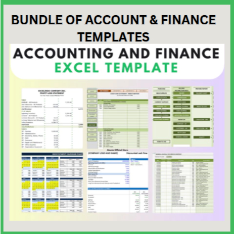Bundle of Accounting And Finance Excel Template with Cash Flow ...