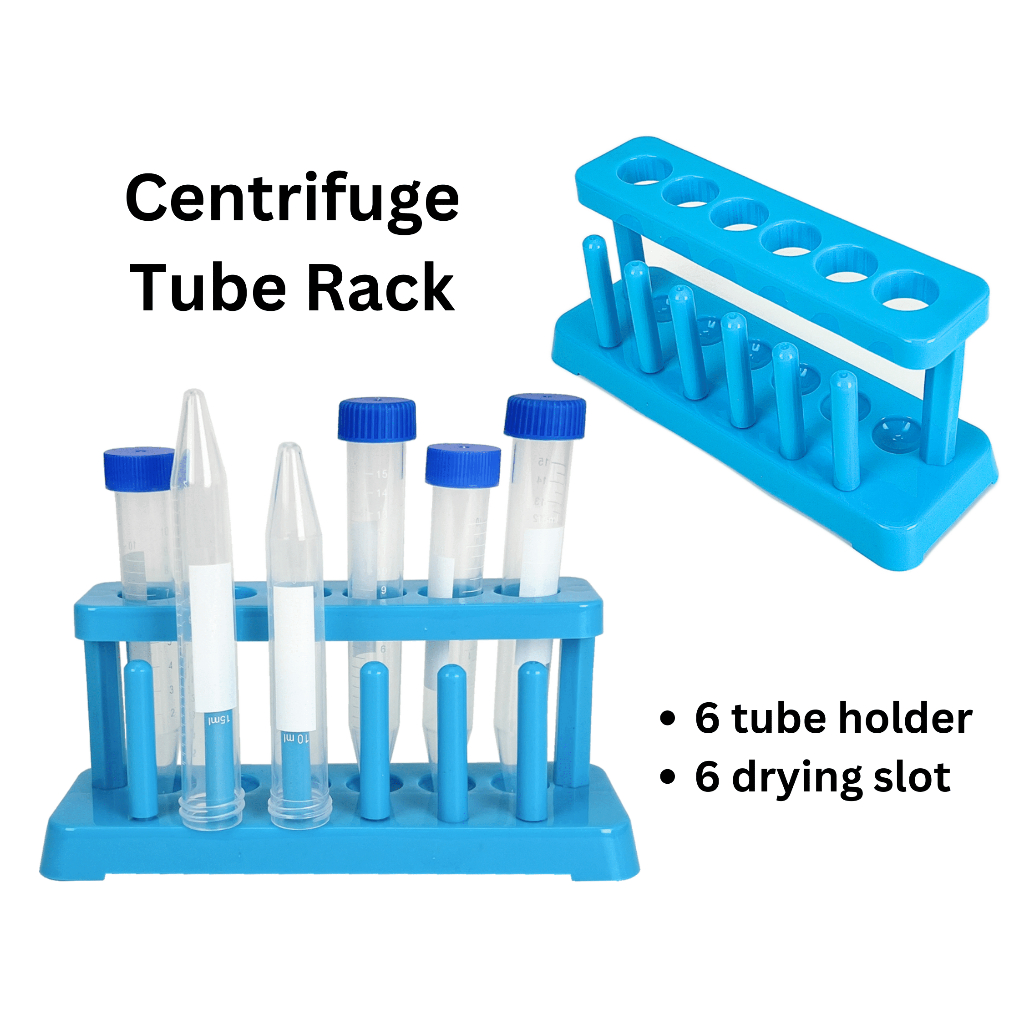6-Hole Centrifuge Tube Rack Light Blue Plastic Test Tube Holder with ...