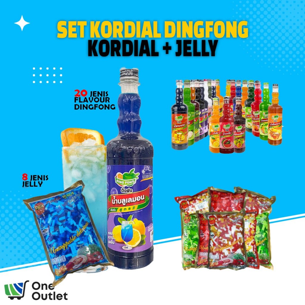 Set Minuman Perasa Air Dingfong Kordial Dan Jelly [MAX ORDER 5 SET ...