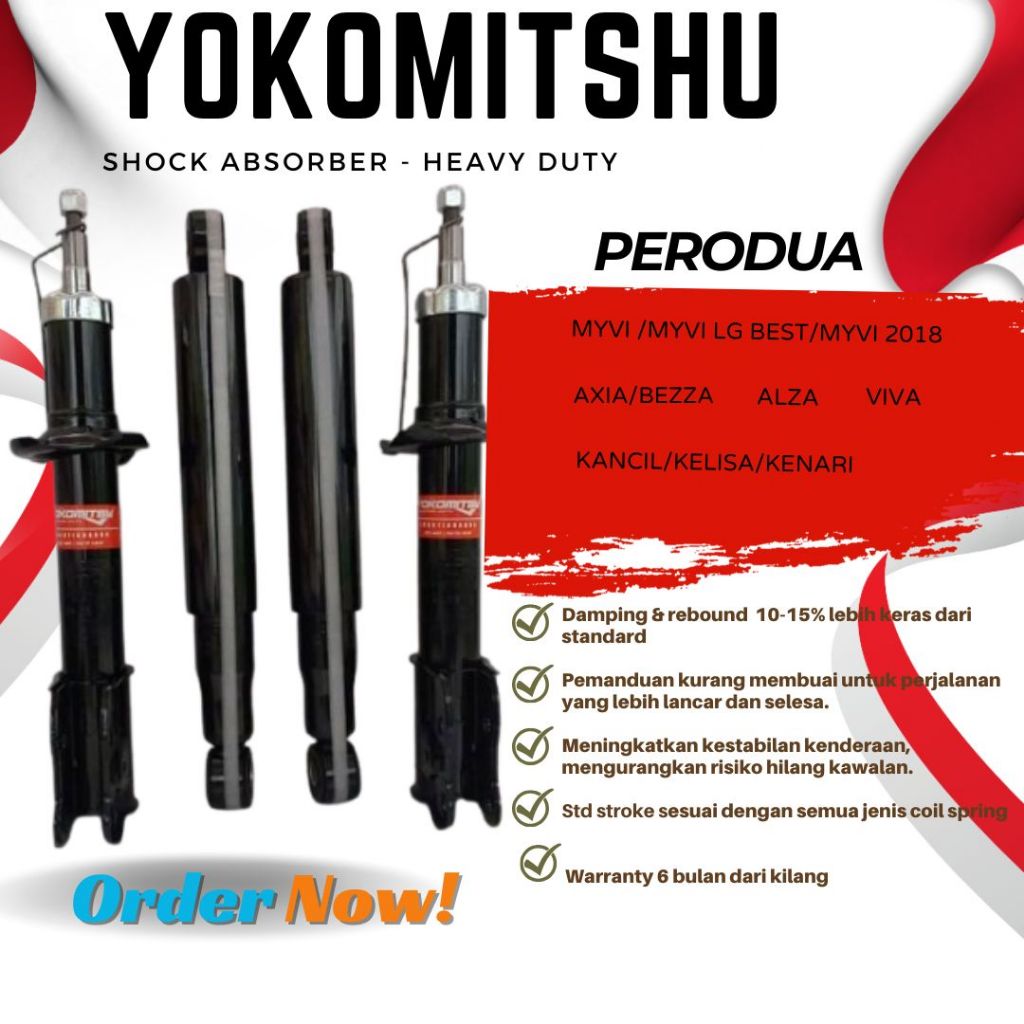 PERODUA YOKOMITSHU SHOCK ABSORBER AMORTIGUADOR (MADE IN JAPAN) | Shopee ...