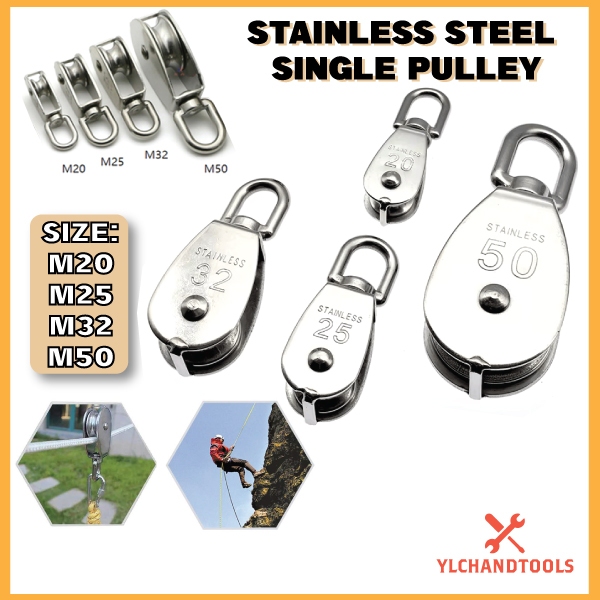 Stainless Steel Pulley Traction Wheel M20 M25 M32 M50 Wire Rope Sheave ...