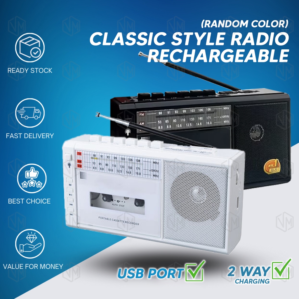 CLASSIC Style Retro RADIO FM AM SW Rechargeable Klasik USB SD MP3 PX ...