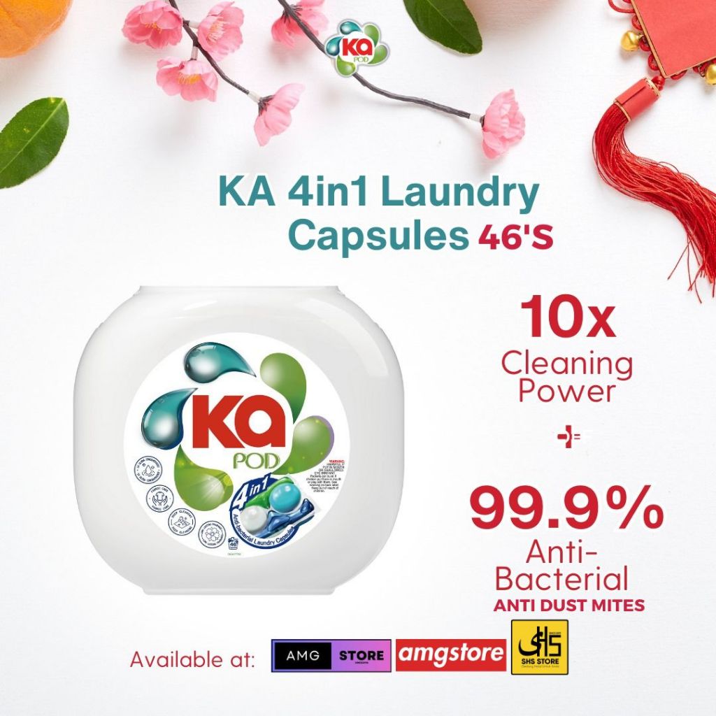 Ka Pod 4IN1 LAUNDRY CAPSULES ANTI-BACTERIAL 46CAPSULES 16G | Shopee ...