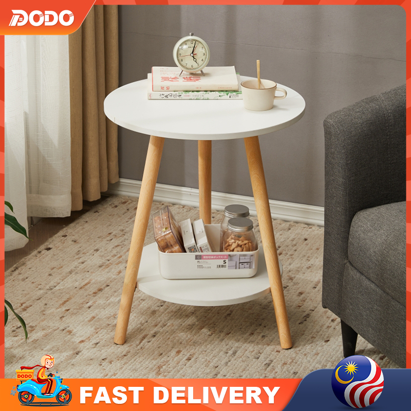 Round Coffee Table Living Room Sofa Side Small Table Nordic Wood Mini ...