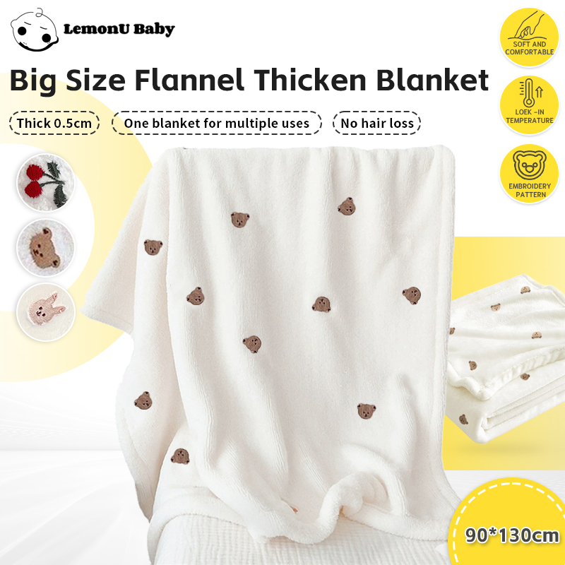 Lemonu Baby Selimut Sulam Selimut Flannel tebal 90 * 130 CM Selimut ...