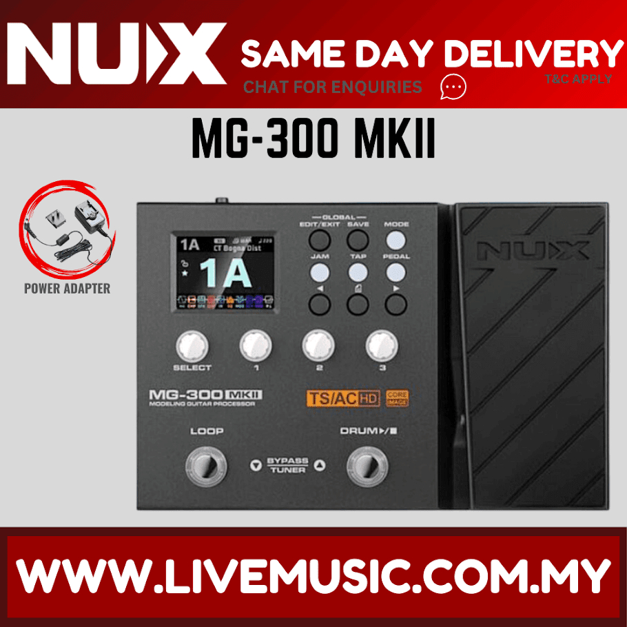 NUX MG300 MKII Guitar Modelling Processor Multi Effects Pedal ( MG-300 ...