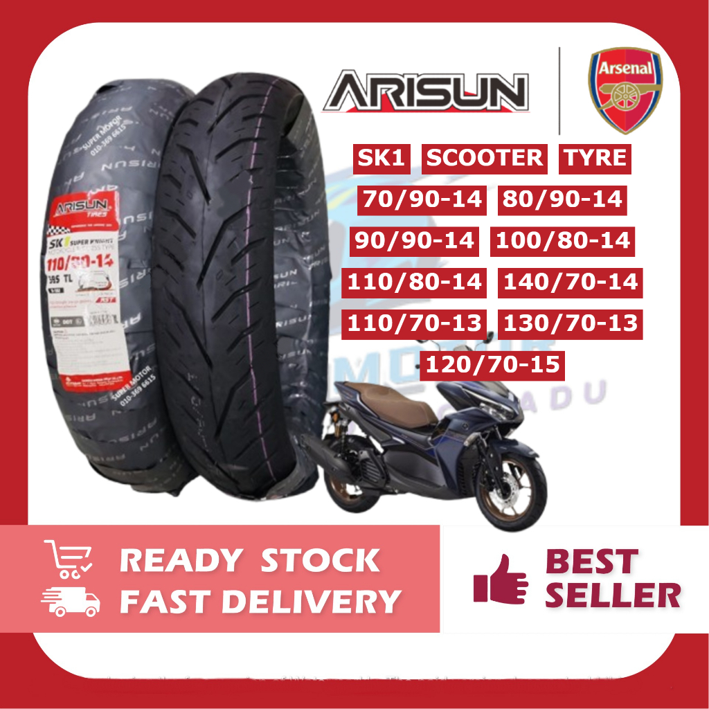 ARISUN SCOOTER TYRE NVX NMAX XMAX PCX ADV VARIO EGO AVANTIZ TAYAR ...