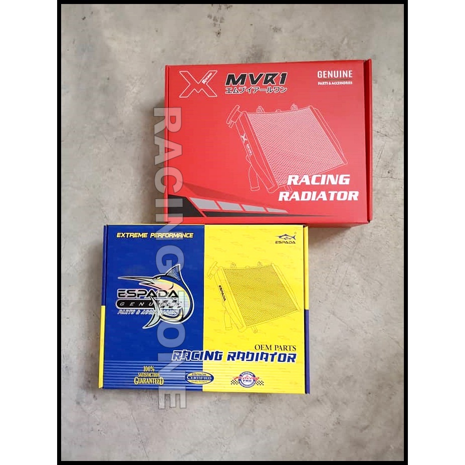 MVR1 / ESPADA BIG CAPACITY RADIATOR RACING STAINLESS STEEL Y15ZR LC135 ...