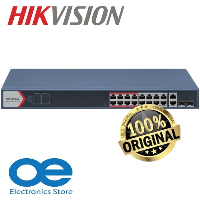 HIKVISION DS-3E1318P-EI Network 16× 10/100Mbps PoE Ports, 2× Gigabit Combo Smart Managed PoE ...