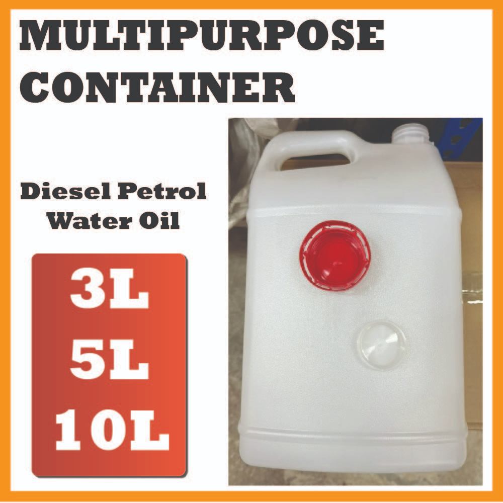 (3L / 5L / 10L) HDPE Clear Plastic Bottle Tank / Water Container Can ...