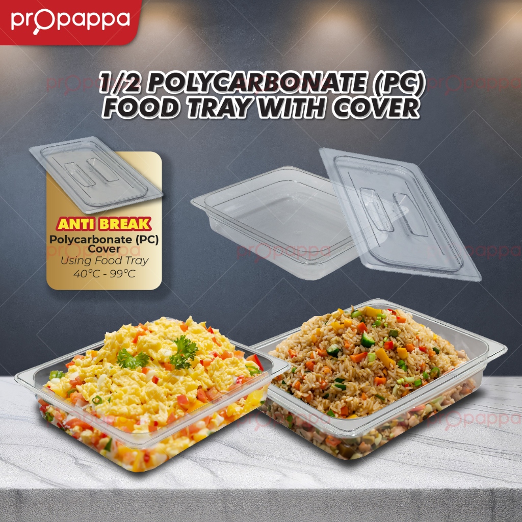 Propappa - Half Size Buffet Tray Food Tray Polycarbonate (PC) Food Pan ...