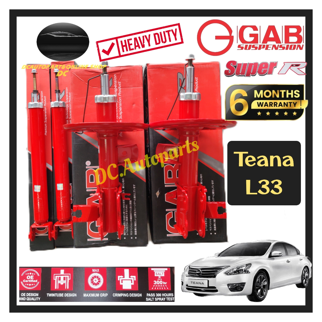 ORIGINAL GAB SUPER R HEAVY DUTY NISSAN TEANA L33 2.0 2.5 ( 14-20Y ) FRONT OR REAR SHOCK ABSORBER ...