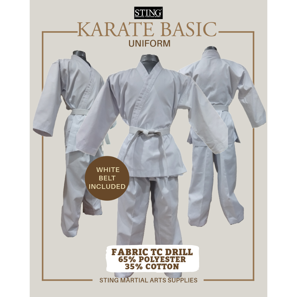 Sting Karate Basic TC Drill White Gi Uniform (100-210cm) for Kids ...